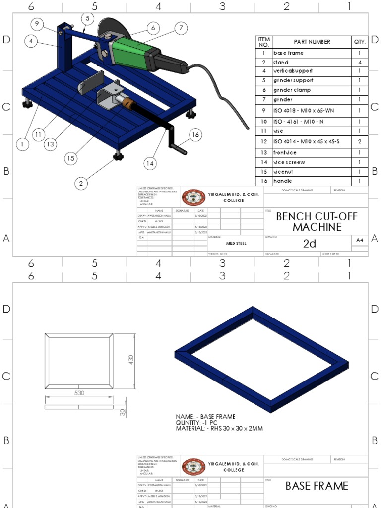 2d Bench Cut-Off Machine: Yirgalem Ind. & Con. College | PDF | Crafts ...
