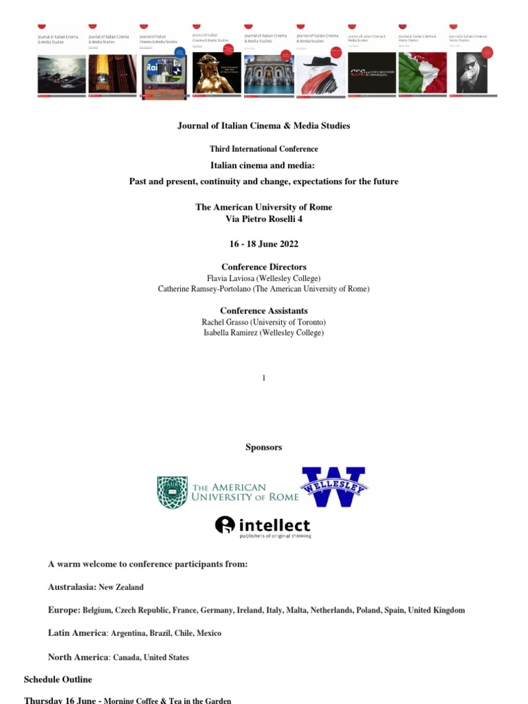 Jicms 2022 Conference Program | PDF | Italy