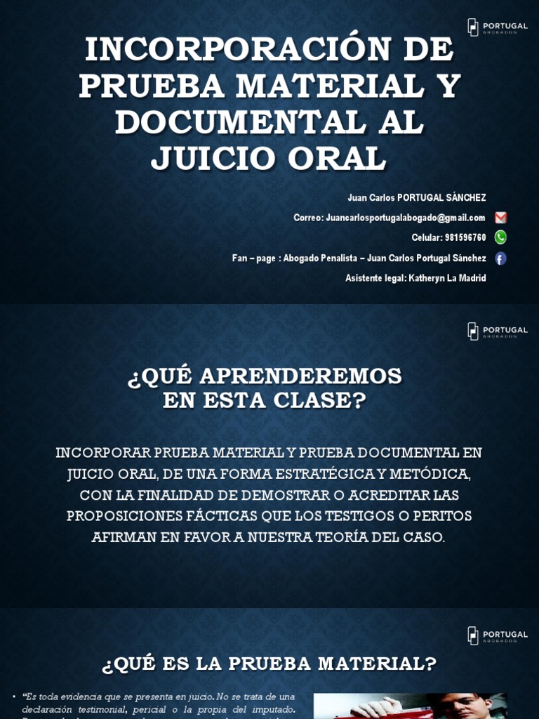 Incorporación de Pruebas en Juicio Oral | PDF | Evidencia (ley) | Testigo