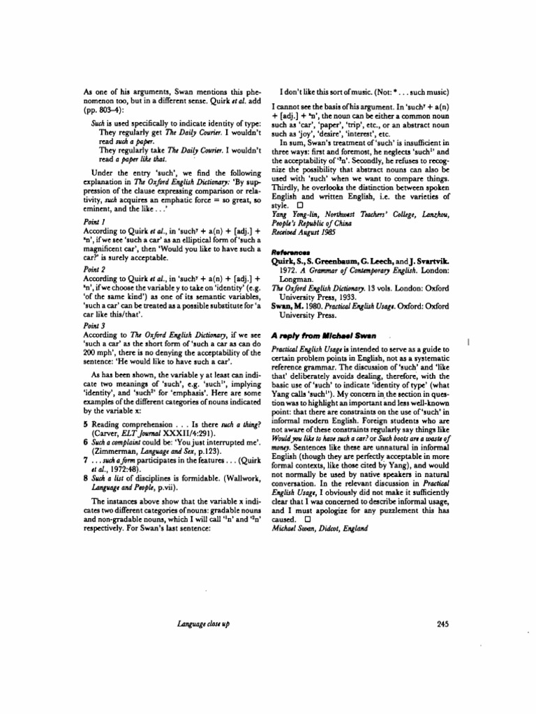 (ELT Journal Vol. 40 Iss. 3) Swan, Michael - A Reply From Michael Swan (1986) (10.1093 - Elt ...