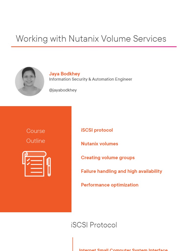 Working With Nutanix Volumes Services Slides | PDF | System Software | Computer Data