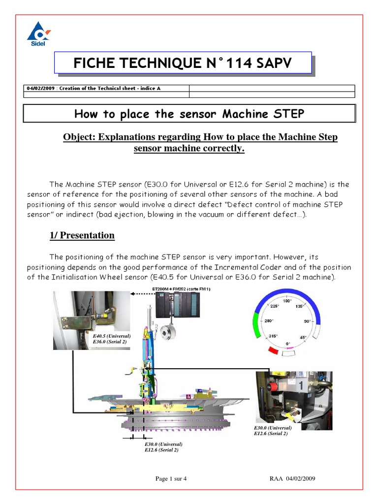 Sheet 114 - How To Place The Sensor Step Machine | PDF
