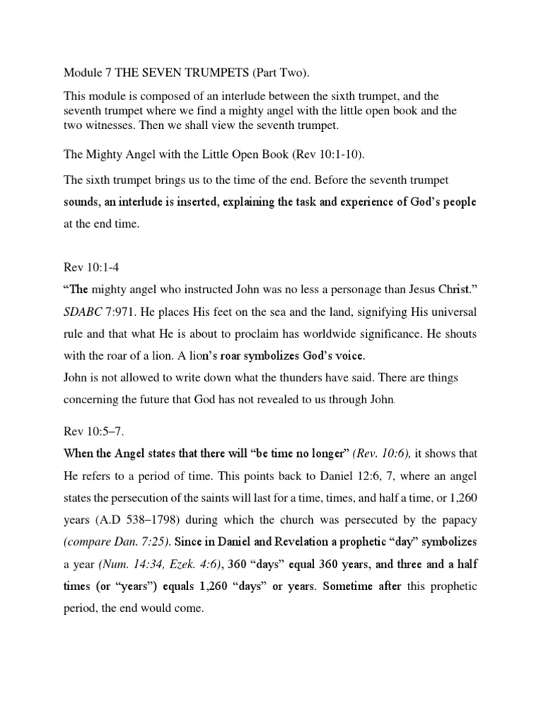 Module 7 The Seven Trumpets Part Two | PDF | Revelation | Gospel Of John