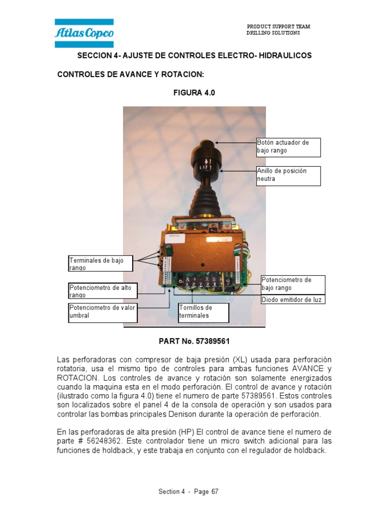 Epiroc DML Seccion 4 Ajuste de Controles Electrohidraulicos | PDF ...
