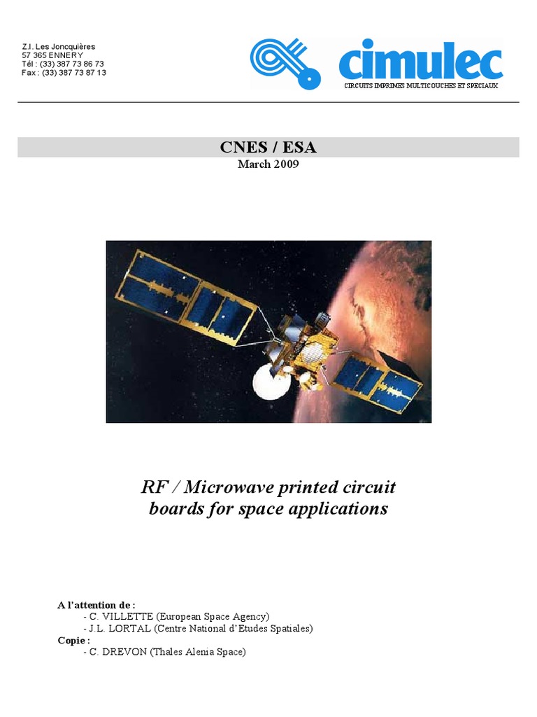 RF Microwave PCB For Space Applications by Cimulec | PDF | Printed ...