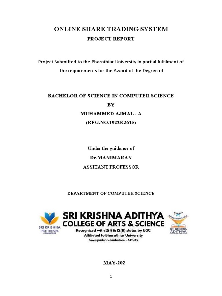 ONLINE SHARE TRADING SYSTEM - Ajmal | PDF | Software Testing | My Sql