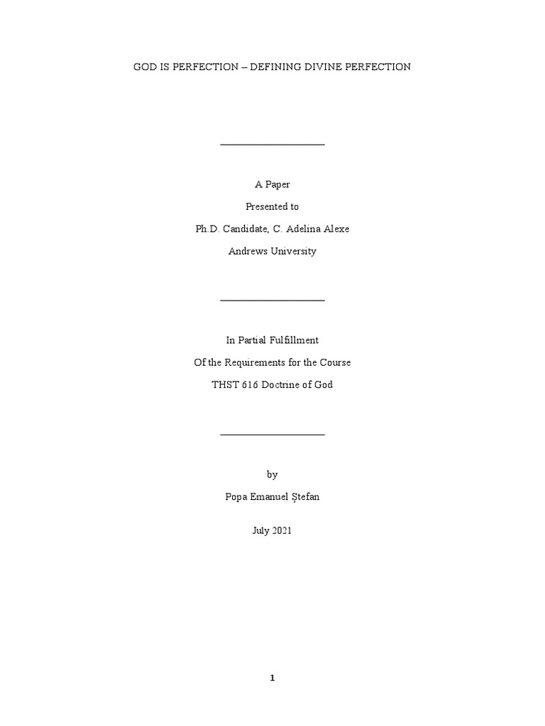 God Is Perfection | PDF | God | Perfection