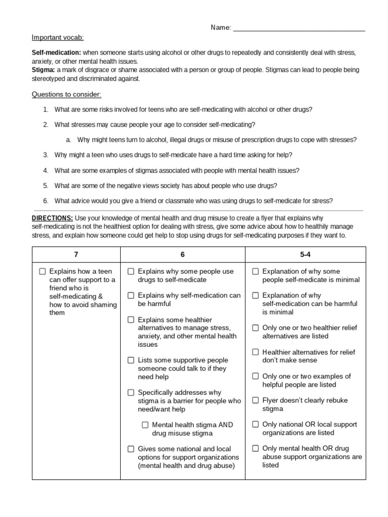 8.2.11 Worksheet | PDF | Substance Abuse | Social Stigma