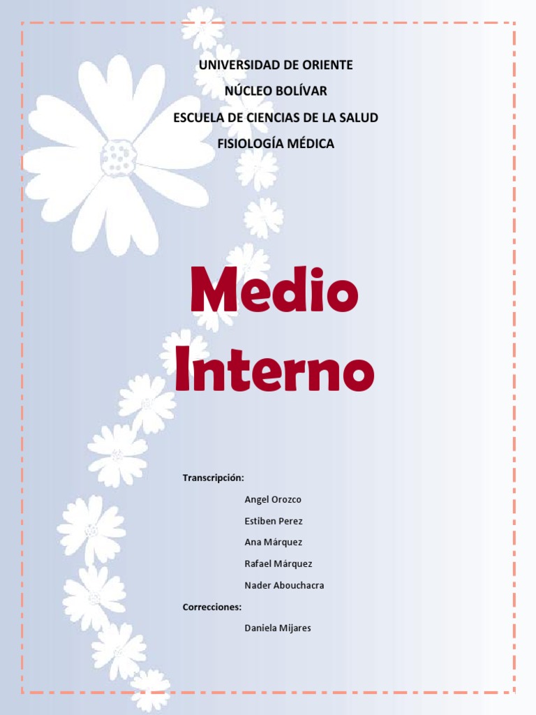 Medio Interno | PDF | Homeostasis | Sangre