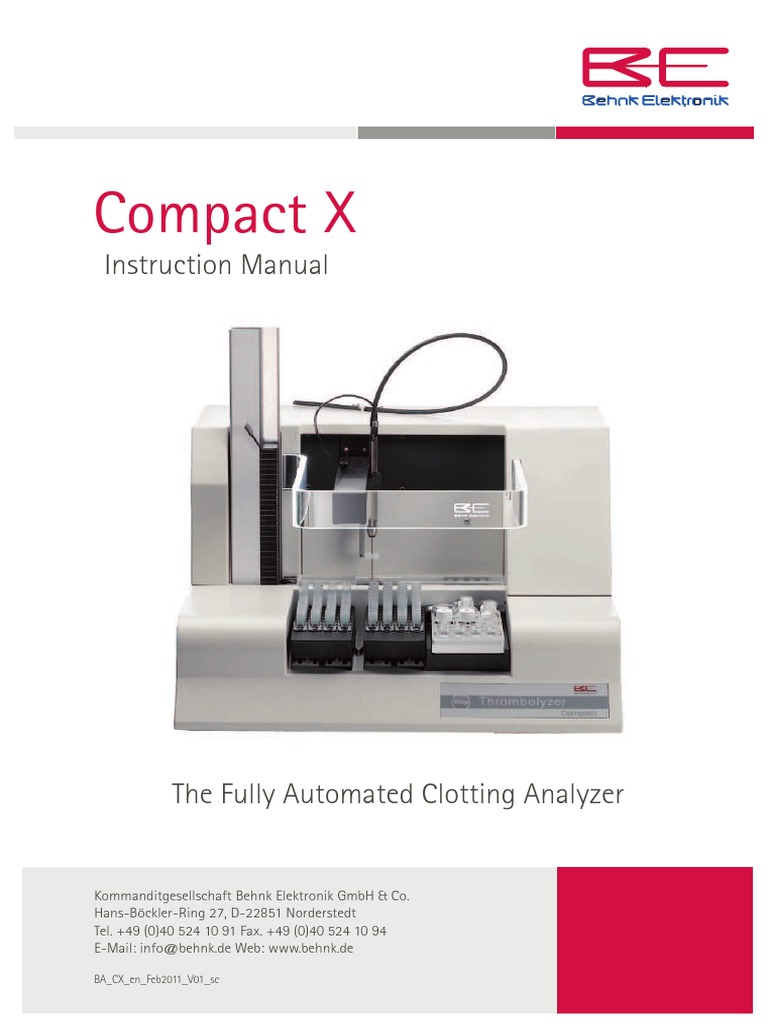 Compact X: Instruction Manual | PDF | Chemistry