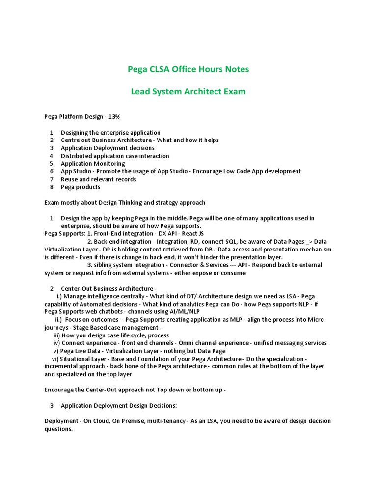 Pega CLSA Office Hour Note 1651953783 | PDF | Data Model | Cloud Computing Pega CLSA Office Hour Note 1651953783 | PDF | Data Model | Cloud Computing