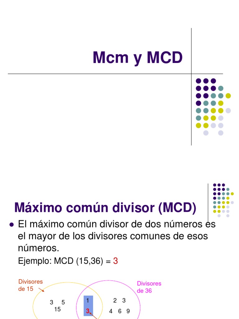 3 - MCM y MCD | PDF | Teoría de los números | Multiplicación
