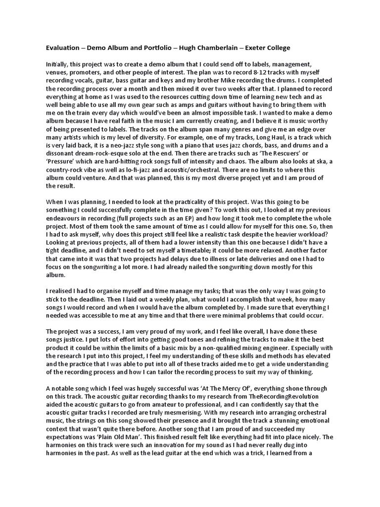 FMP Evaluation | PDF | Pitch (Music) | Sound