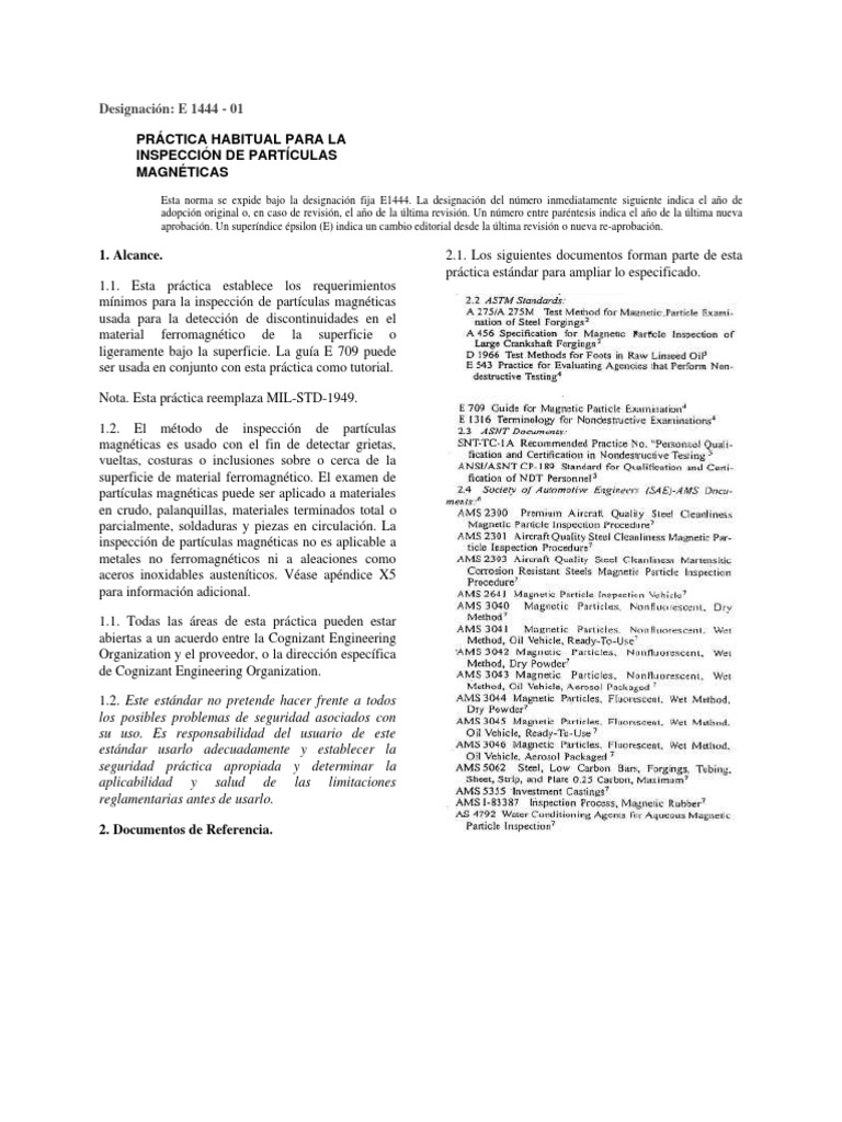 YDRAY ASTM E1444 01 en Espaã Ol | PDF | Corriente eléctrica | Inductor