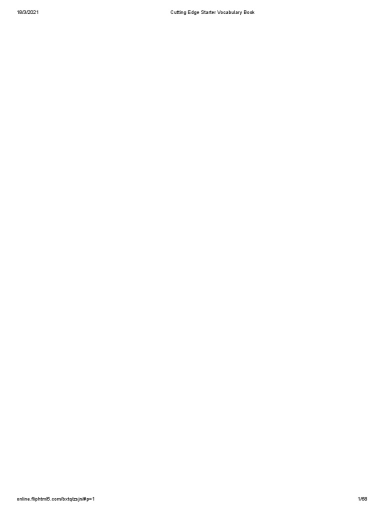 Cutting Edge Starter Vocabulary Book | PDF