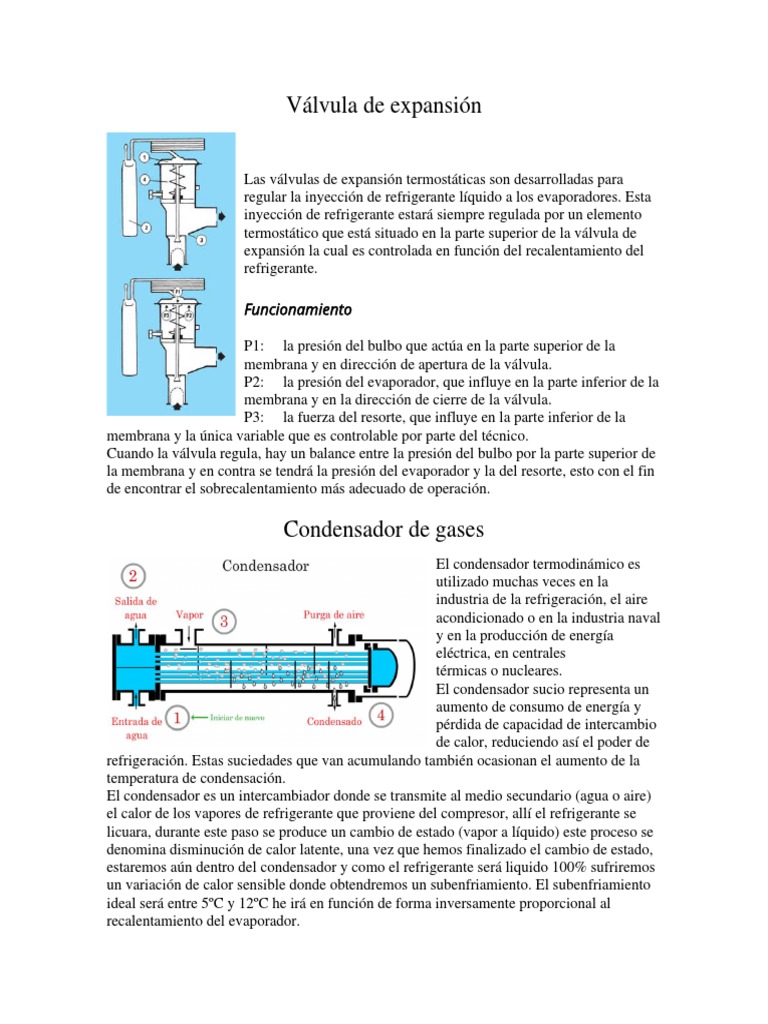 Válvula de Expansión | PDF | Refrigeración | Termodinámica