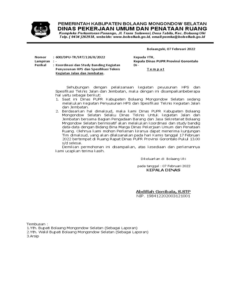 Surat Permohonan Study Banding | PDF