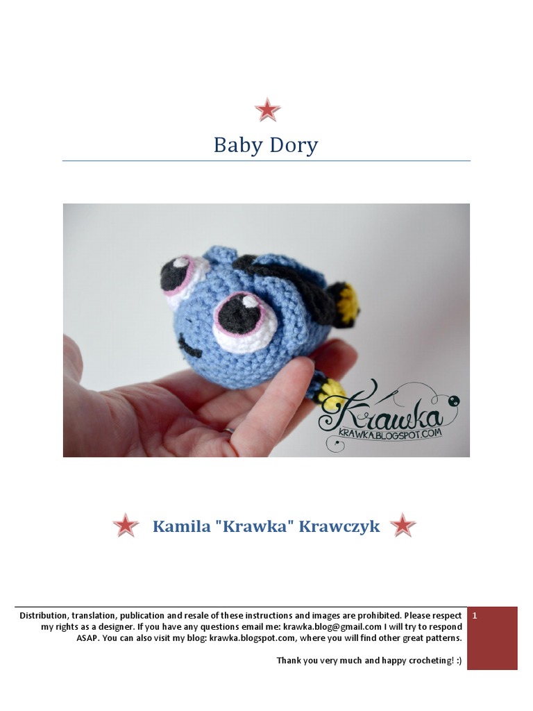 Baby Dory Crochet Pattern by Krawka | PDF | Crochet | Textiles