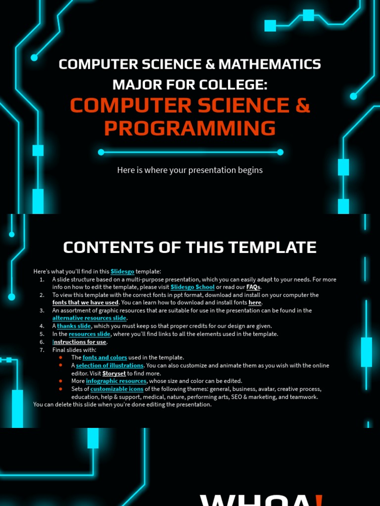 Computer Science & Mathematics Major For College - Computer Science & Programming by Slidesgo ...