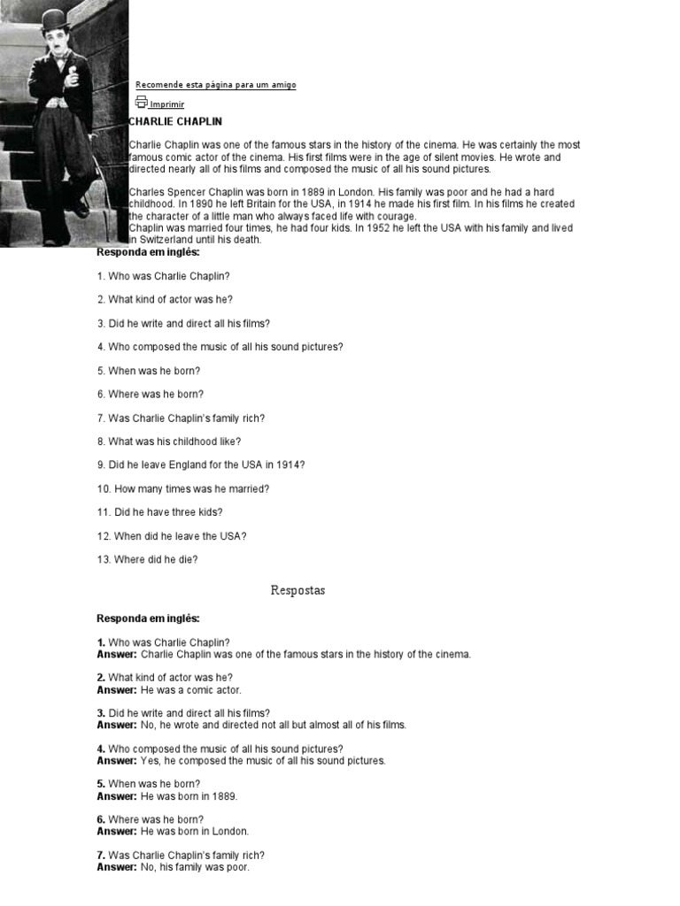 Charlie Chaplin: Life and Legacy | PDF | Art | Classics