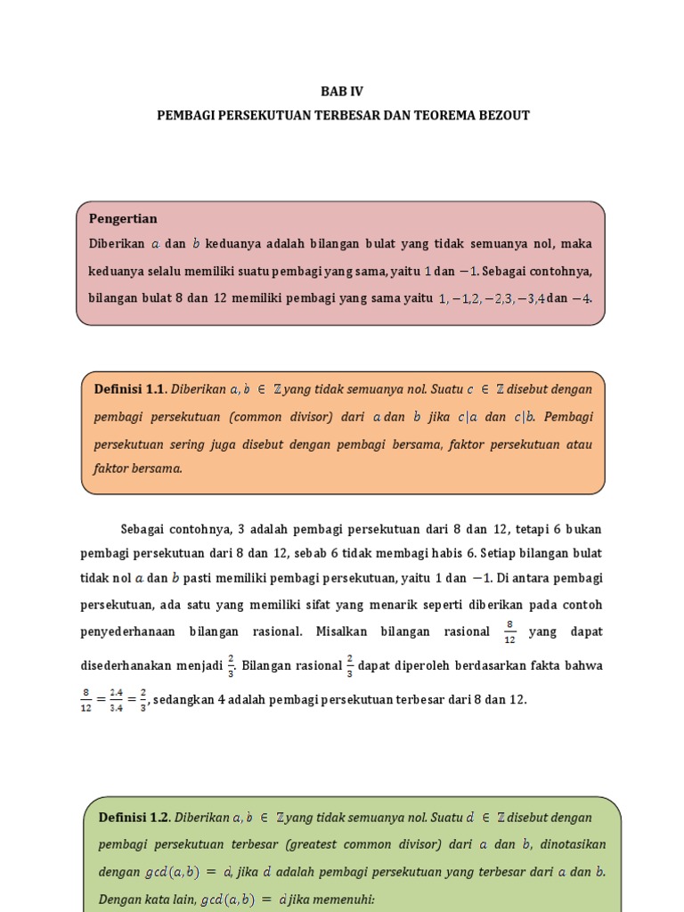 FPB Dan Teorema Bezout | PDF | Seni & Disiplin Bahasa | Metode & Bahan Ajar