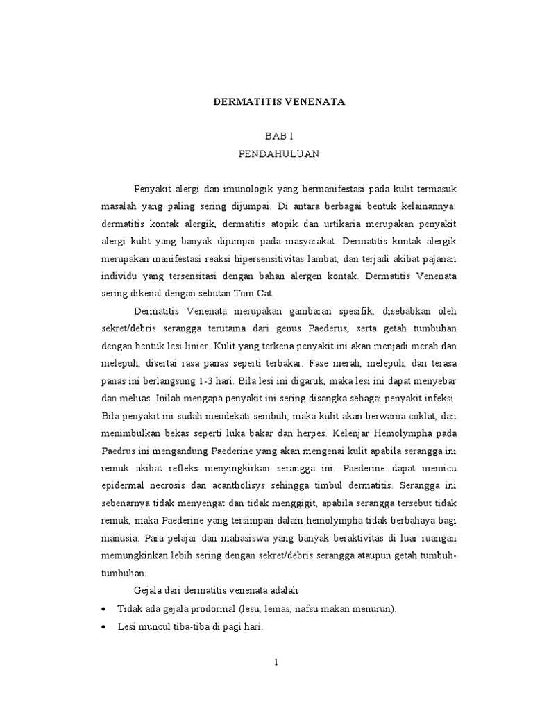 Dermatitis Venenata: Gejala dan Penanganan | PDF