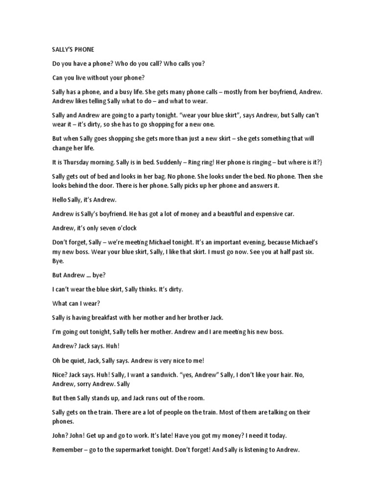 SALLY's PHONE | PDF