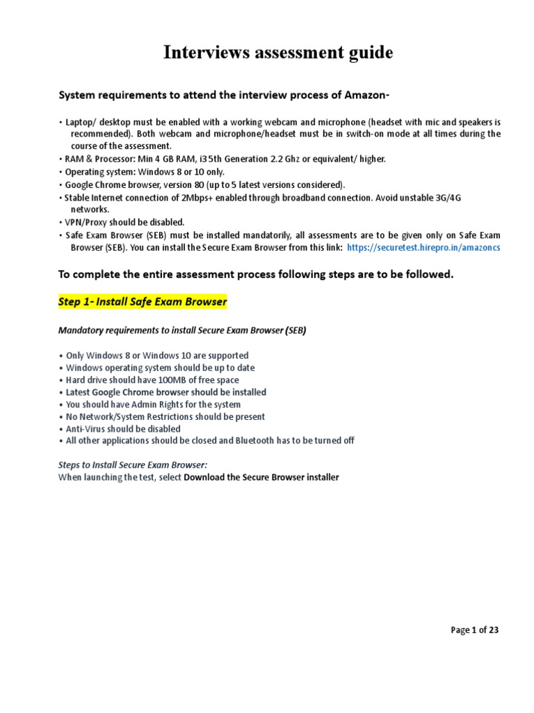 Online Assessment Guide-Amazon | PDF | Multiple Choice | Cyberspace