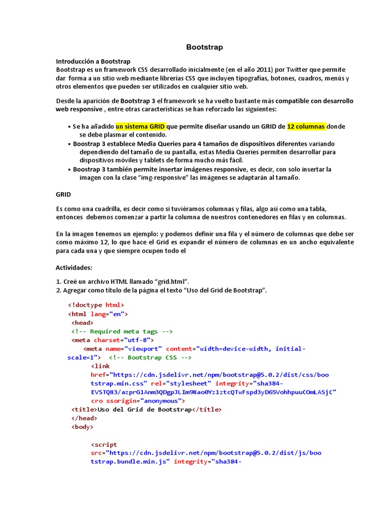Guia Bootstrap | PDF | Bootstrap (marco frontal) | HTML