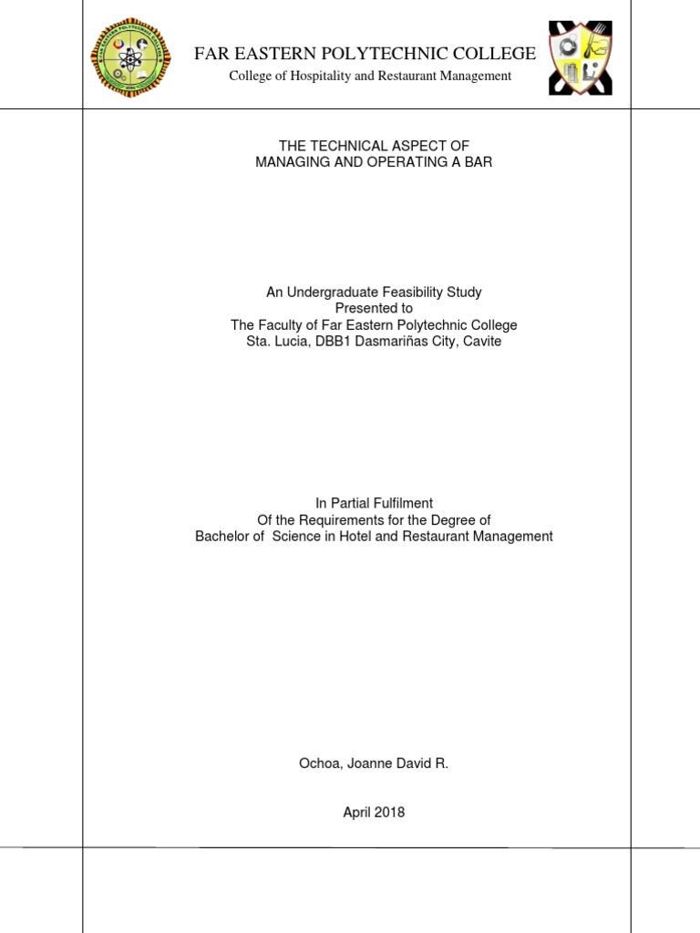 BSHRM - Technical Aspect of Managing and Operating A Bar | PDF | Doctor ...