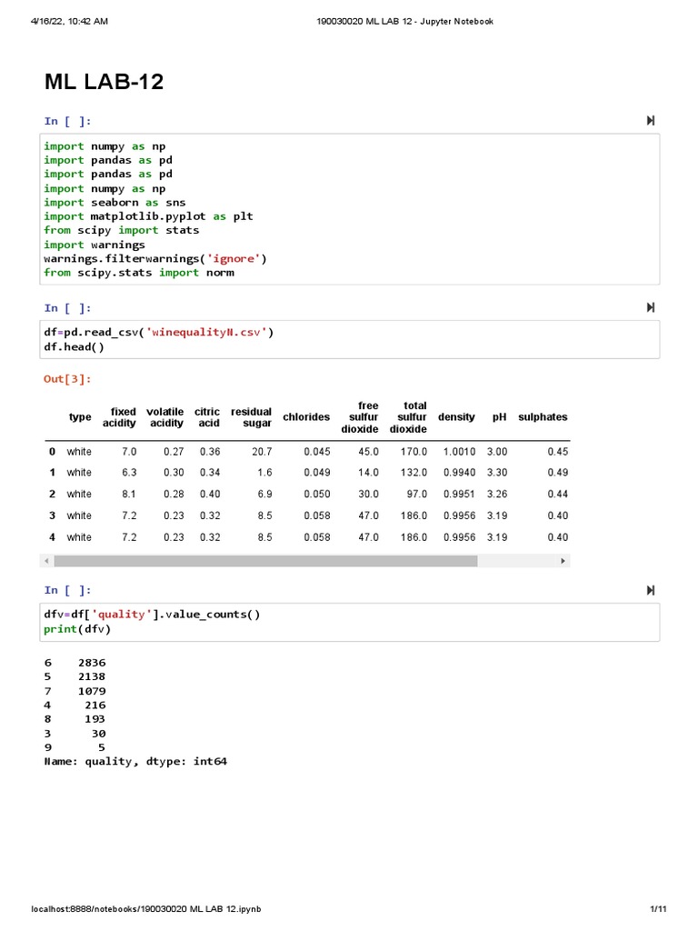 ML LAB 12 - Jupyter Notebook | PDF | Acid | Sulfate