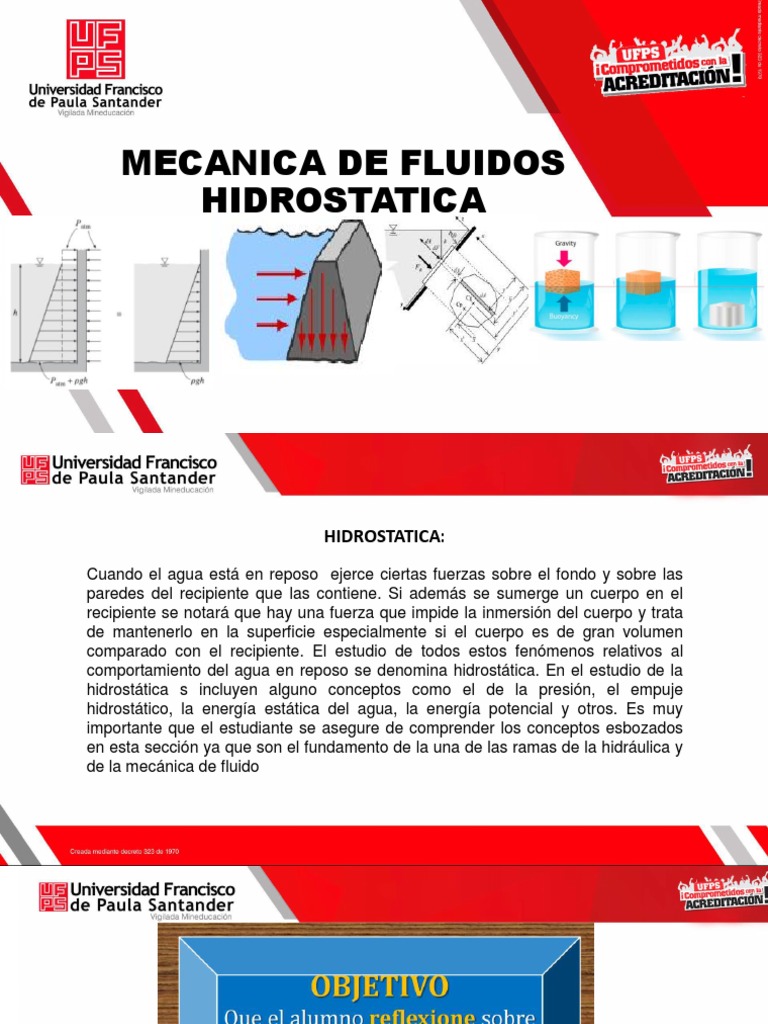 Fuerzas Hidrostatica | PDF | Presión | Fuerza