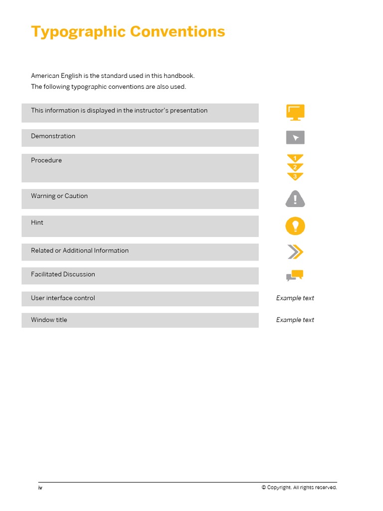 Typographic Conventions: Example Text Example Text | PDF