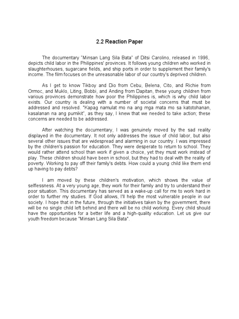 Reaction Paper | PDF