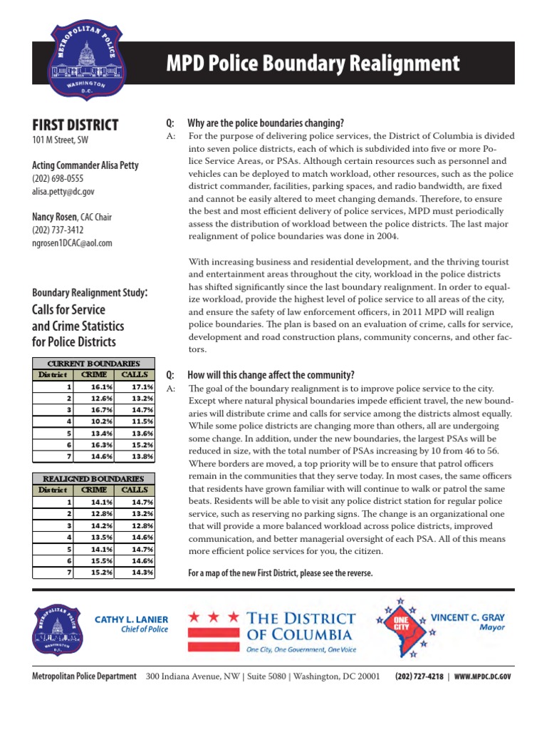 DC Police Boundary Realignment 2011 | PDF | Computers