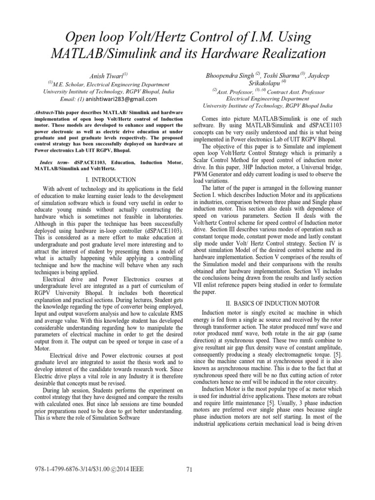 Open Loop V-F SVPWM For IM | PDF | Electric Motor | Power Inverter