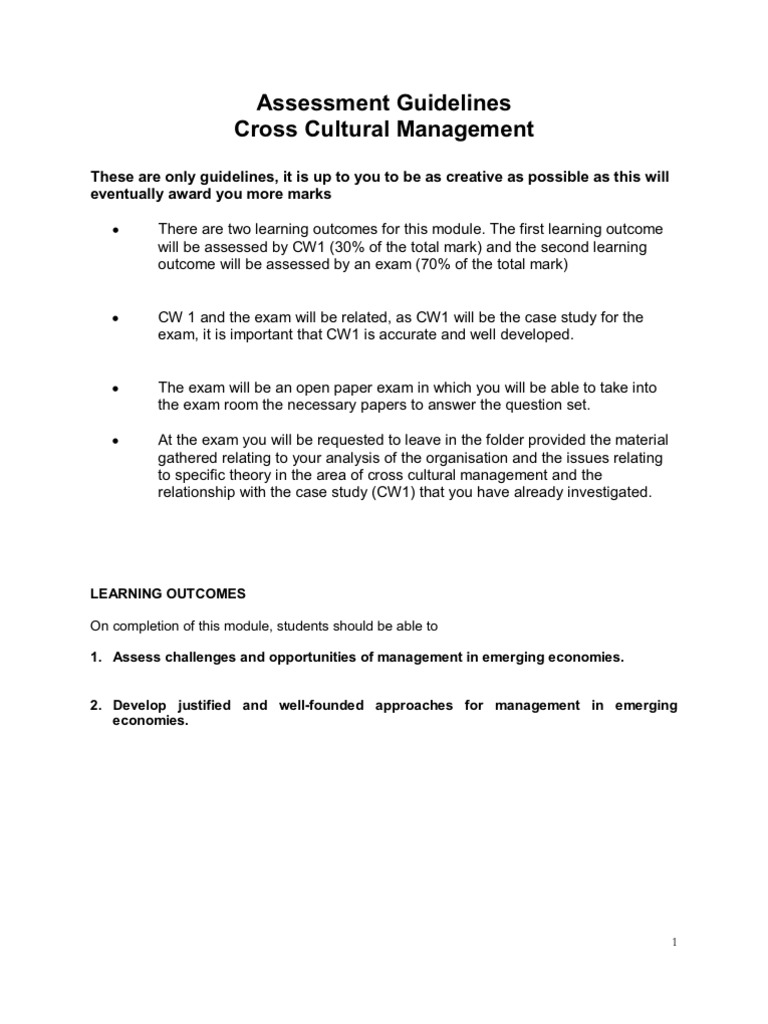 Assessment Guidelines CCM | PDF