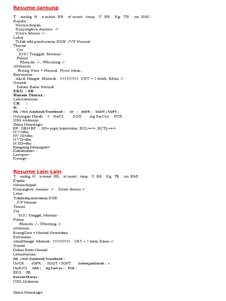 Ekg: SR Ronsen Thorax: CR: K | PDF