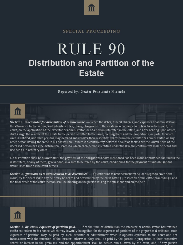 Special Proceeding: Rule 90 | Download Free PDF | Probate | Inheritance