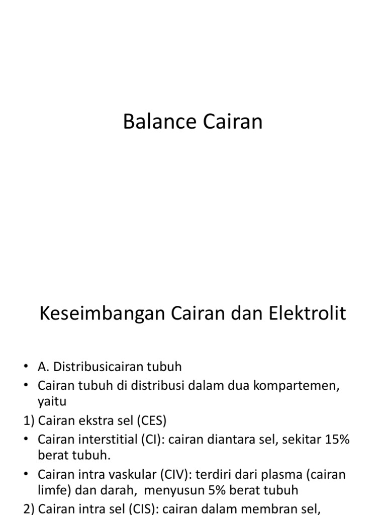 Keseimbangan Cairan pada Pasien | PDF