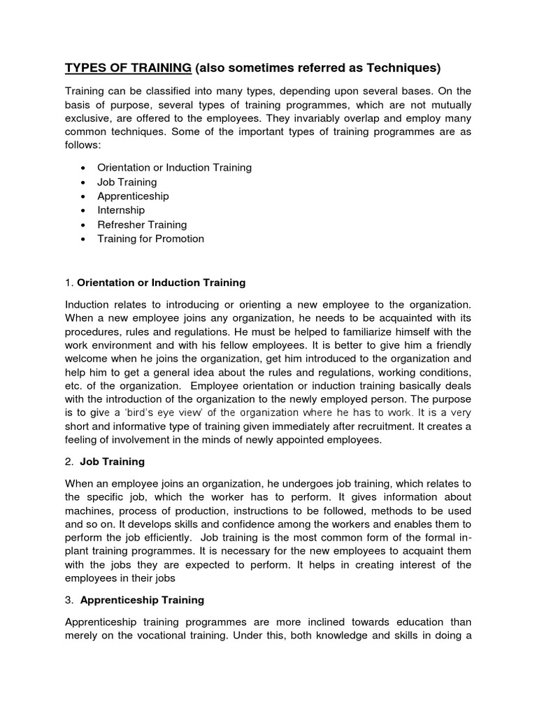 Training and Development Notes Unit 2 | PDF | Mentorship | Vocational ...