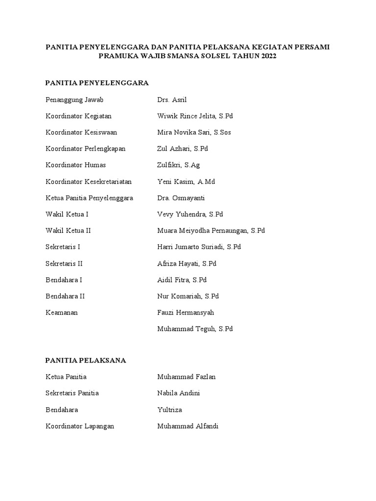 Revisi Rancangan SK Persami Pramuka Wajib | PDF