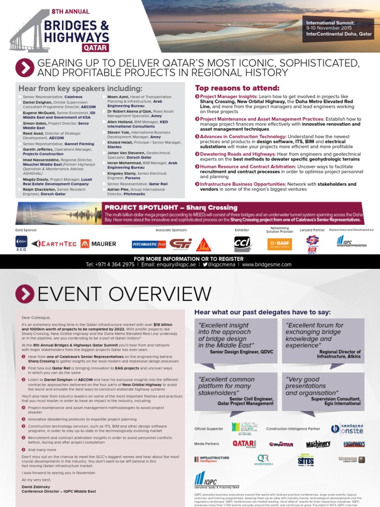 8th Bridges and High Ways Brochure 2015 | PDF | Sponsor (Commercial ...