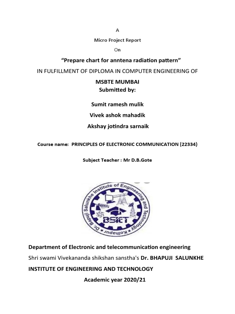 In Fulfillment of Diploma in Computer Engineering Of: A Micro Project ...