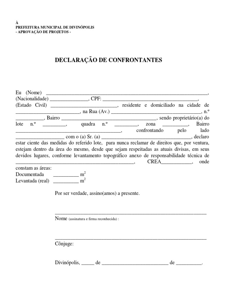 Modelo De Documento De Declaracao