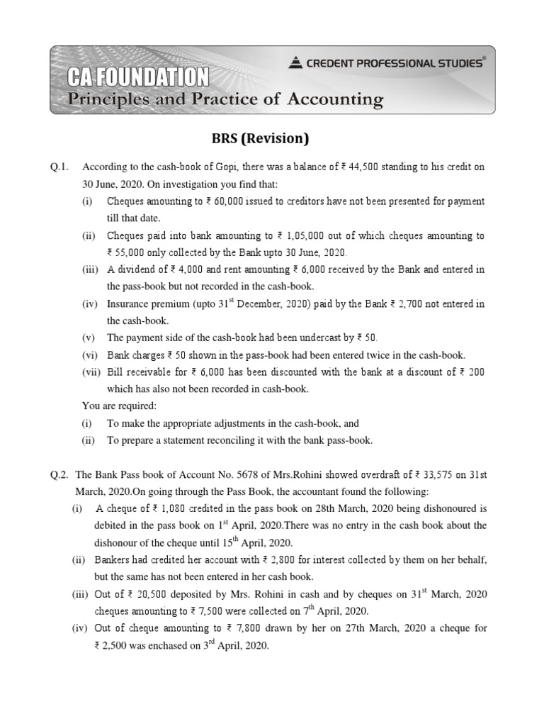 BRS Revision | PDF | Cheque | Banks