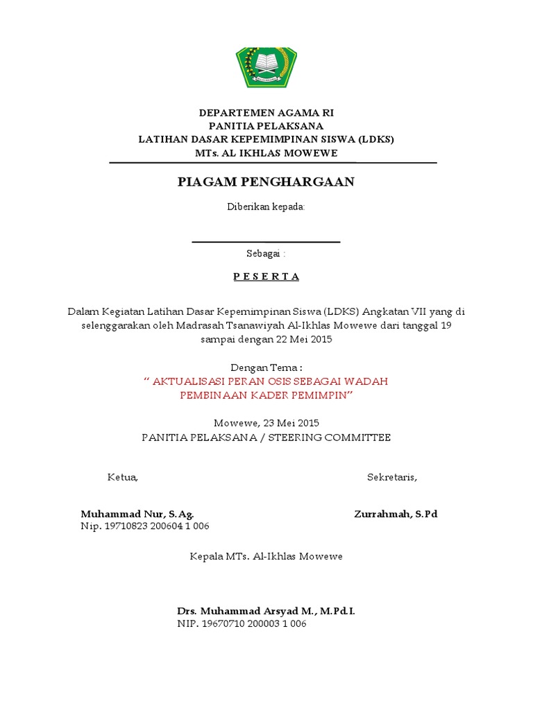 Piagam LDKS | PDF