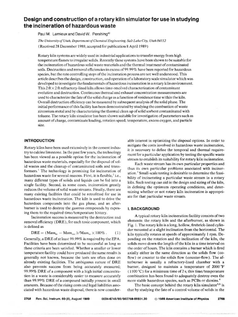 Rotary Kiln Simulator | PDF | Incineration | Waste