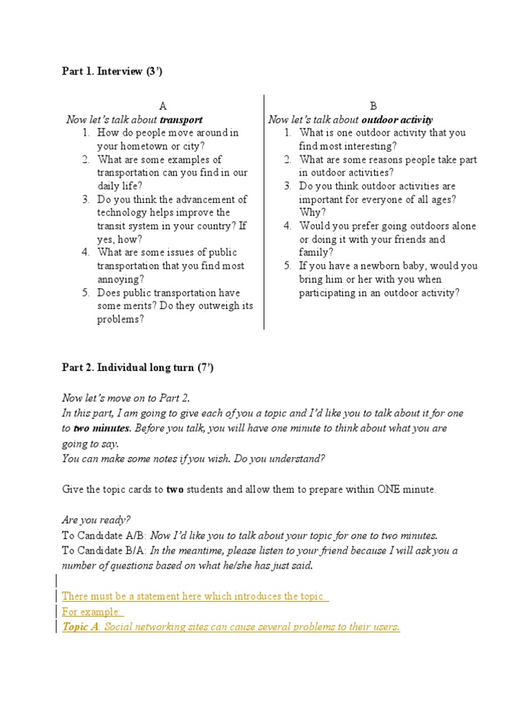 Part 1. Interview (3') : There Must Be A Statement Here Which ...