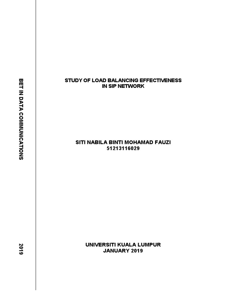 Load Balancing in SIP Networks | PDF | Router (Computing) | Voice Over Ip